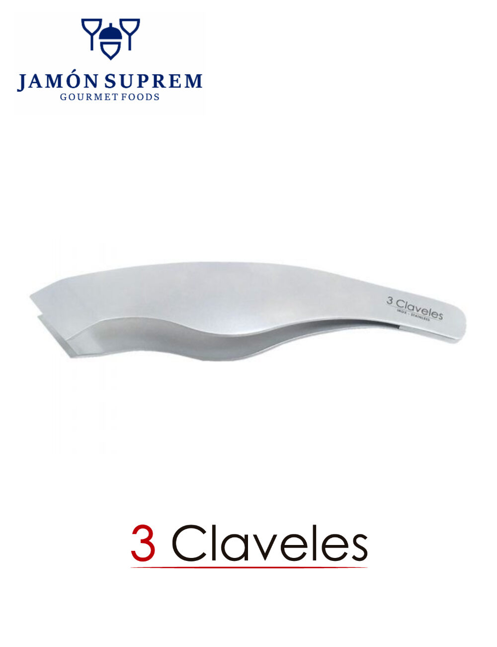 Pinza para Jamón Acero Inoxidable 3 CLAVELES 14 cm. - Jamón Suprem