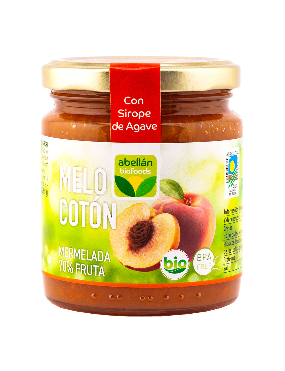 Mermelada Eco Melocotón ABELLÁN con Sirope de Agave - Jamón Suprem