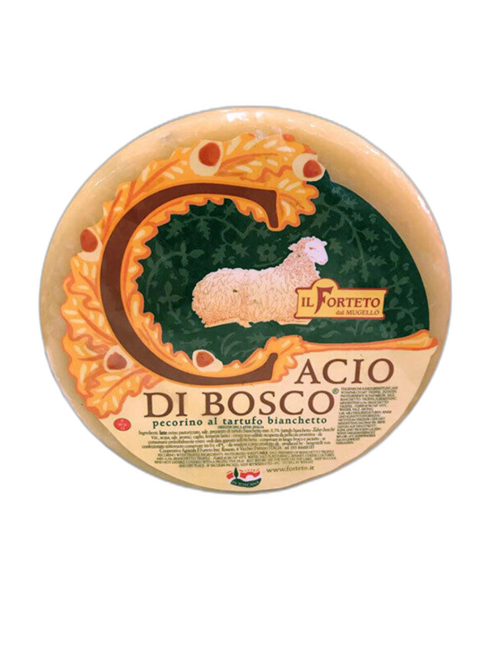 Queso Pecorino al Tartufo Bianchetto IL FORTETO 2,0 Kg. - Jamón Suprem