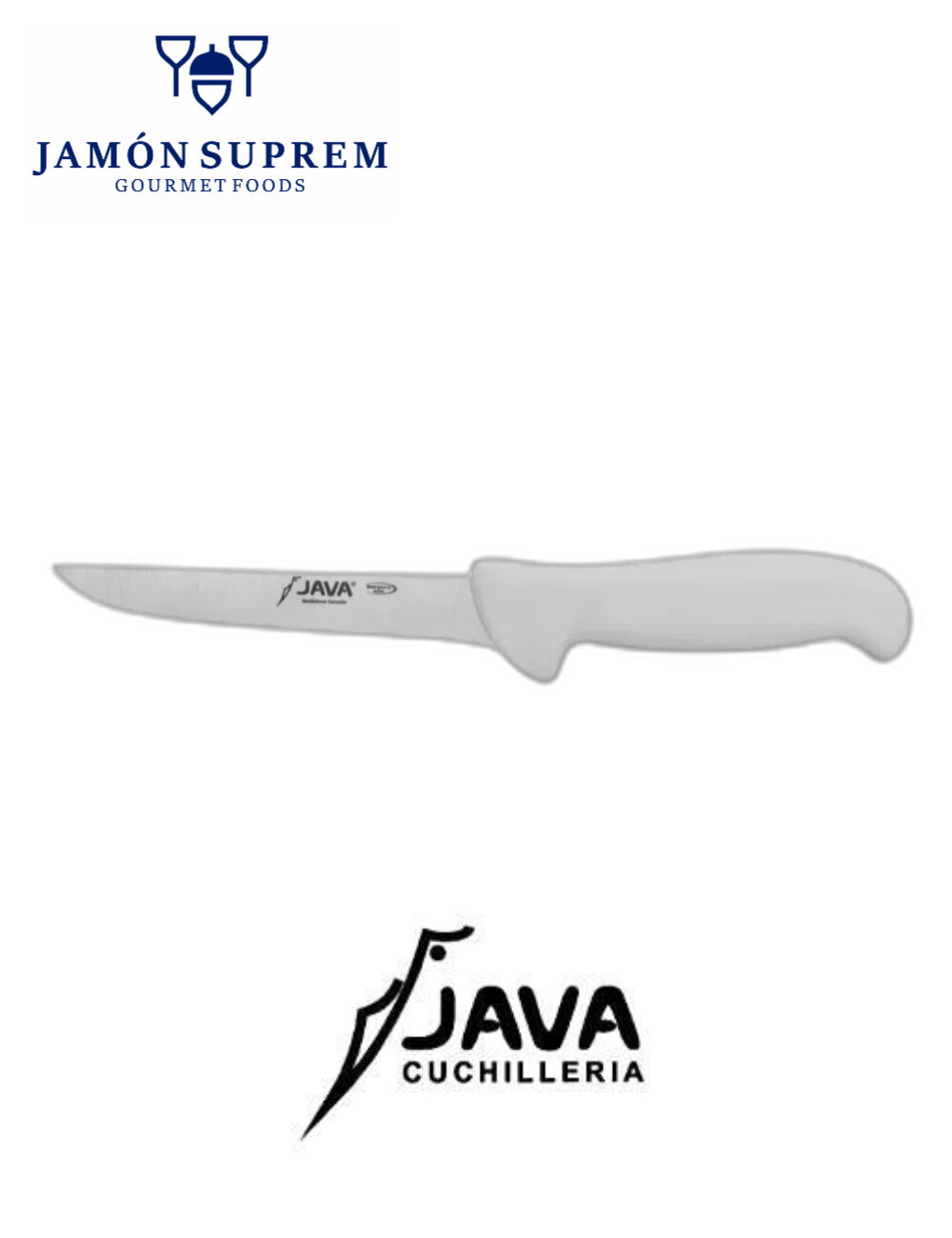 Cuchillo Deshuesador Rígido Inyectado JAVA Blanco 15 cm. - Jamón Suprem